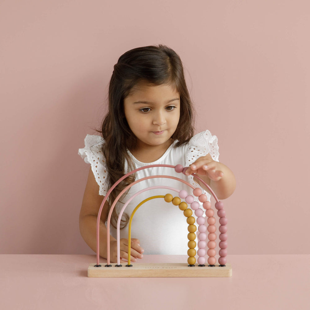 Little Dutch Rainbow Abacus Toy in Pink | Oskoe