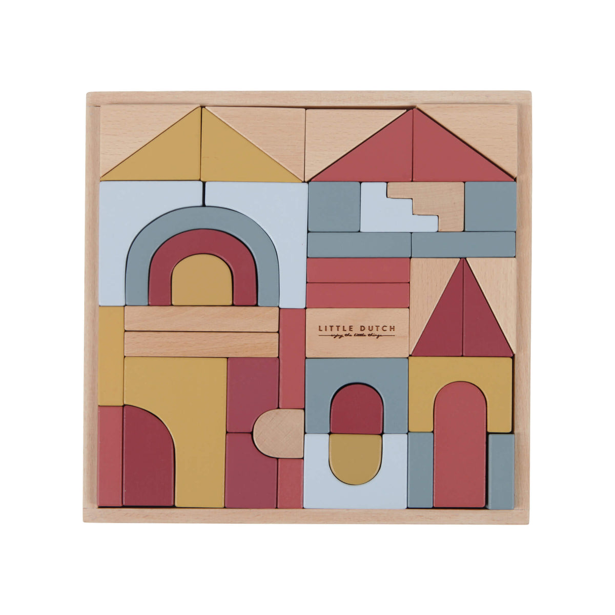 Little Dutch Wooden Building Blocks in Pure & Nature | Oskoe