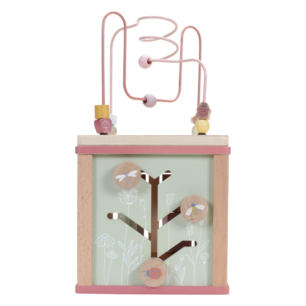 Little Dutch Wooden Activity Cube Toy in Wild Flowers Design | Oskoe