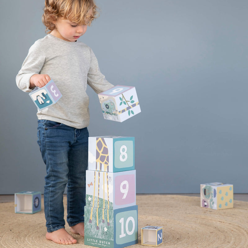 Little Dutch Zoo Stacking Cubes, Stacking & Sorting | Oskoe