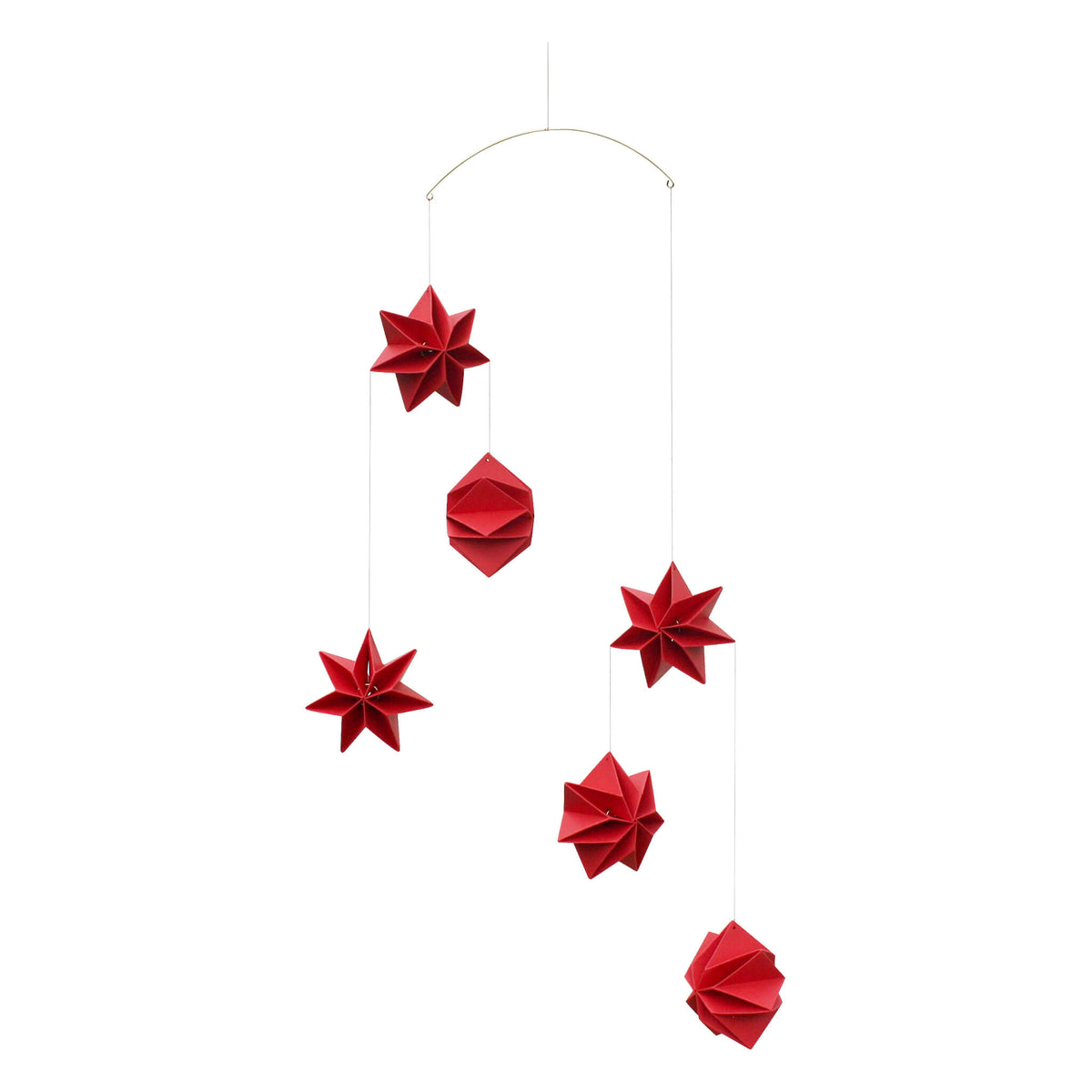 Livingly Mouritsen Pleated Star Nursery Mobile, Red | Oskoe