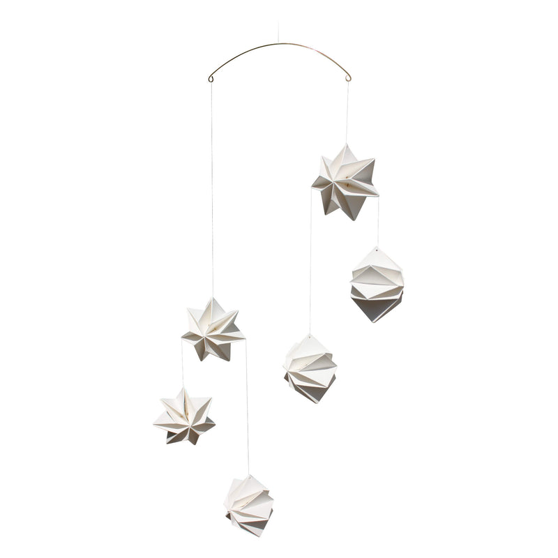 Livingly Mouritsen Pleated Star Nursery Mobile, White | Oskoe