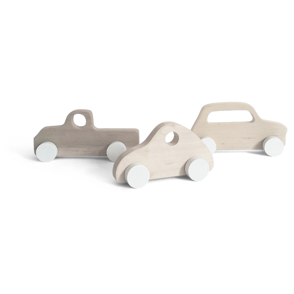Pinch Toys Mini Wooden Vintage Car Set
